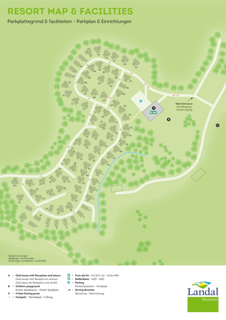 Parkplan Landal Brunston (Lageplan) - Ferienparkguide