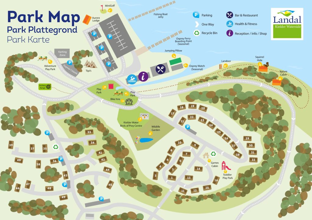 Parkplan Landal Kielder Waterside (Lageplan) - Ferienparkguide