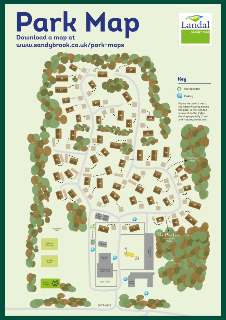 Parkplan Landal Sandybrook (Lageplan) - Ferienparkguide